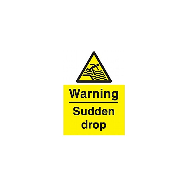 Warning Sudden Drop Sign | Awareness & Safety Signs