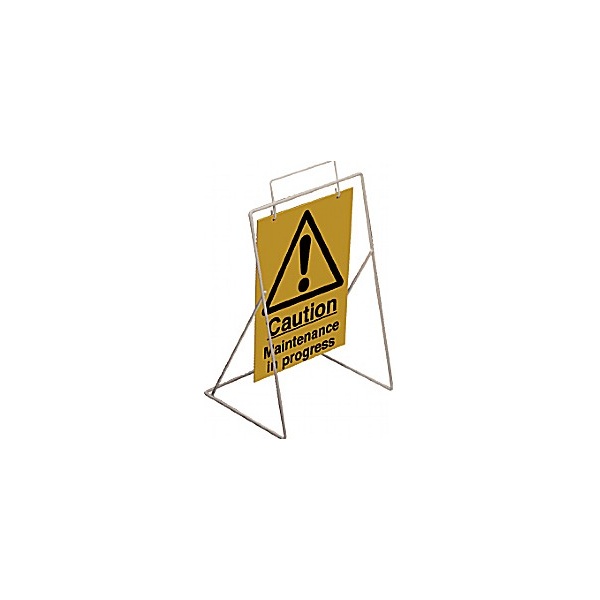 Caution Maintenance In Progress Swing Sign | Janitorial Stands & Barriers