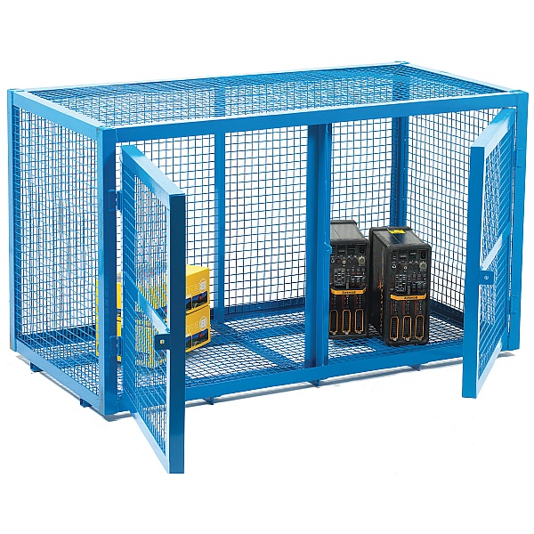Blue Security Cages | Caged Security Trolleys