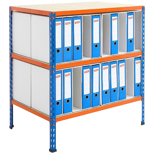 BiG340 Lever Arch File Storage Shelving | Archive Shelving with Card Boxes