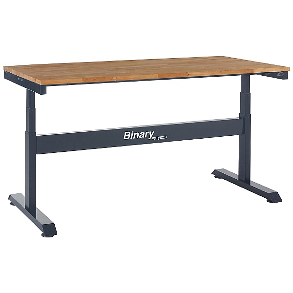 Binary Electric Height Adjustable Workbenches - Beech Worktop | Height Adjustable Workbenches