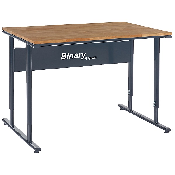 Binary Manual Height Adjustable Workbenches - Beech Worktop | Height Adjustable Workbenches