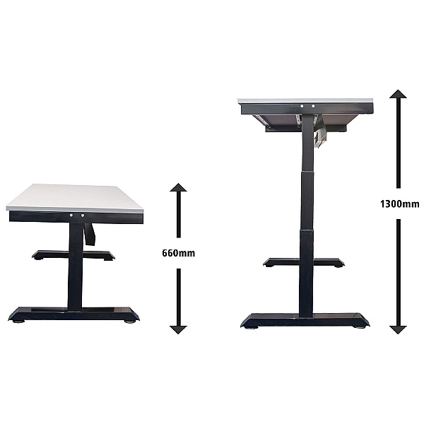 Binary Electric Height Adjustable Workbenches - Laminate Worktop | Height Adjustable Workbenches