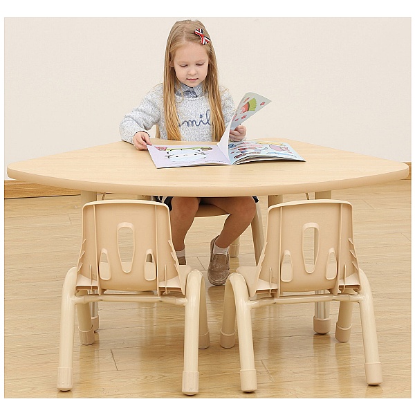 Elegant Fan Shaped Height Adjustable Classroom Table | Height ...