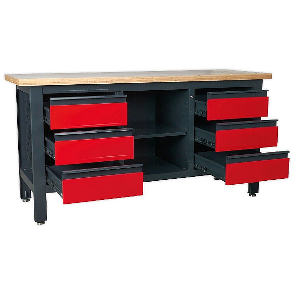 Sealey Workstation with 6 Drawers & Open Storage | Storage Benches