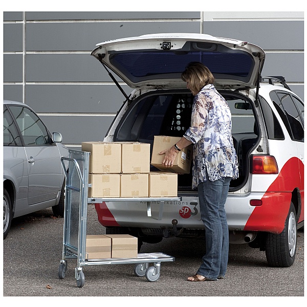 Konga 300kg Self Levelling Stock Trolley | Wire Mesh Trolleys