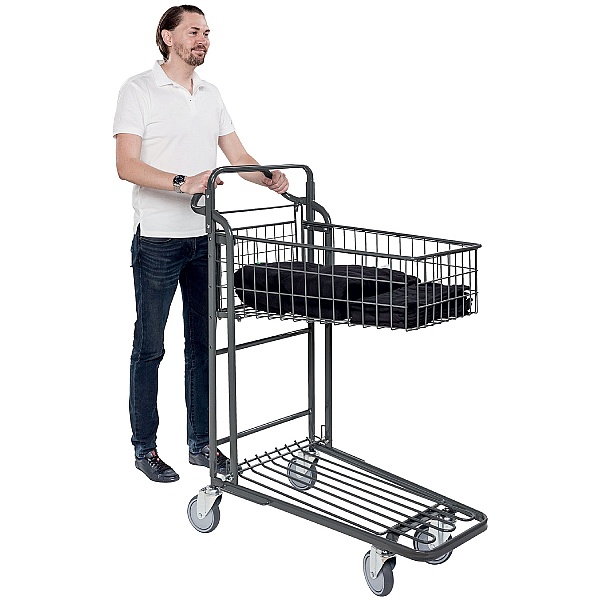 Konga Nesting Stock Trolley with Fixed Basket | Wire Mesh Trolleys