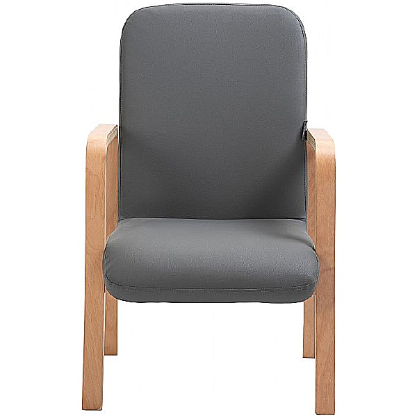 Oxford Wooden Frame Vinyl Reception Chair With Arms | Reception Seating