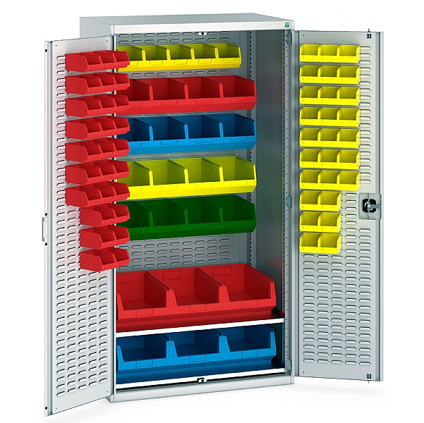 Bott Perfo Heavy Duty Bin Cupboard - 81 Bins | Perforated & Louvre ...