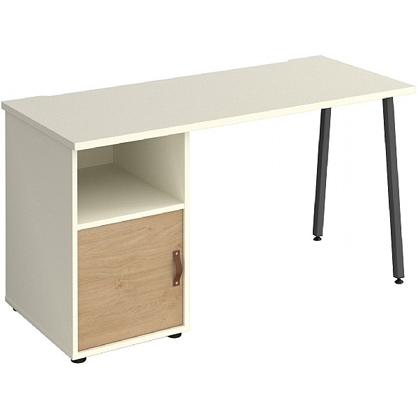 Solis Home Office Desk with Fixed Cupboard Pedestal | Rectangular ...