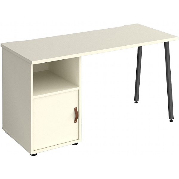 Solis Home Office Desk with Fixed Cupboard Pedestal | Rectangular ...