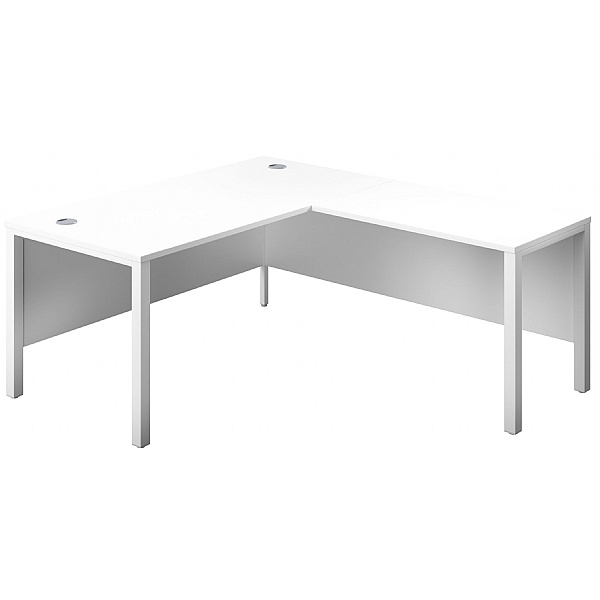 Commerce II Executive White Return Workstations | L-Shaped Office Desks