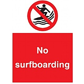 No Surfboarding Sign | Awareness & Safety Signs
