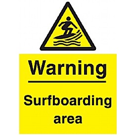 Warning Surfboarding Area Sign | Awareness & Safety Signs