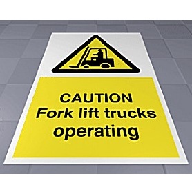 Caution Fork Lift Trucks Operating Floor Sign | Floor Signs