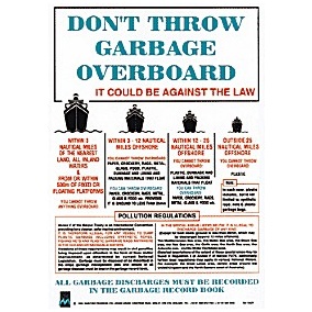 Don’t Throw Garbage Overboard Poster | Awareness & Safety Signs