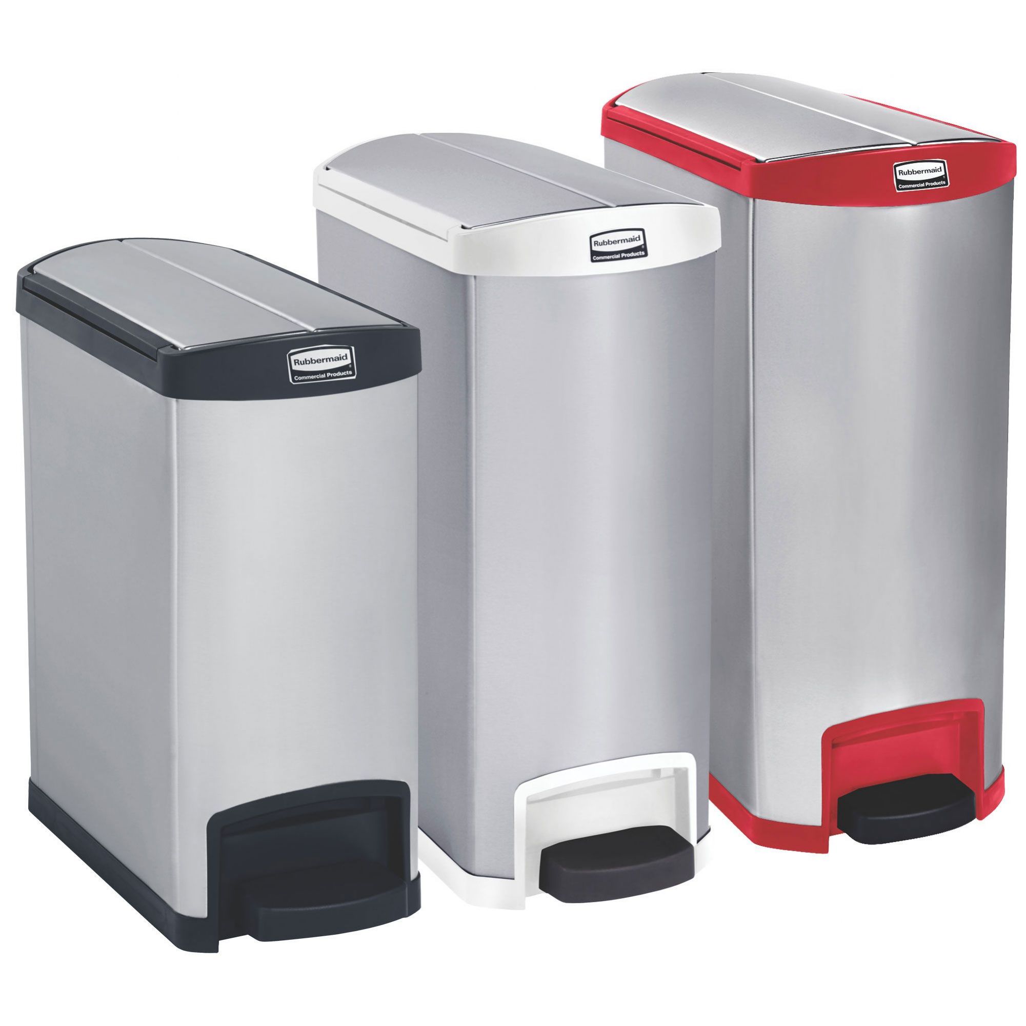 Slim Jim End Step-On Metal Waste Containers | All Waste Bins