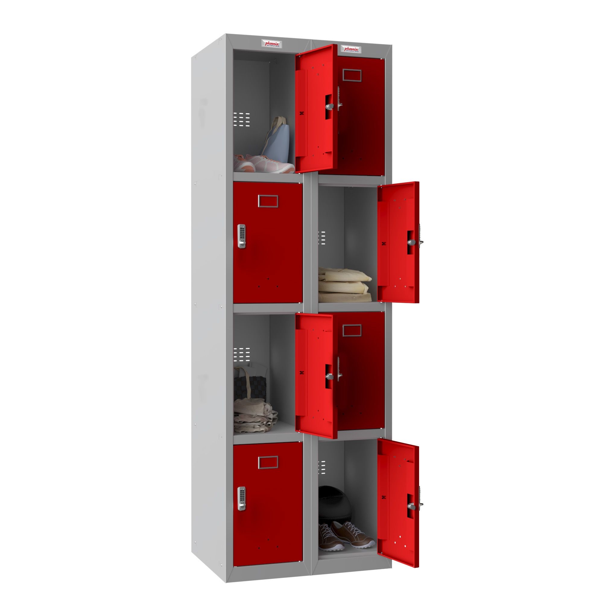 Phoenix PL Series Personal Lockers - 8 Door 2 Column With Electronic ...