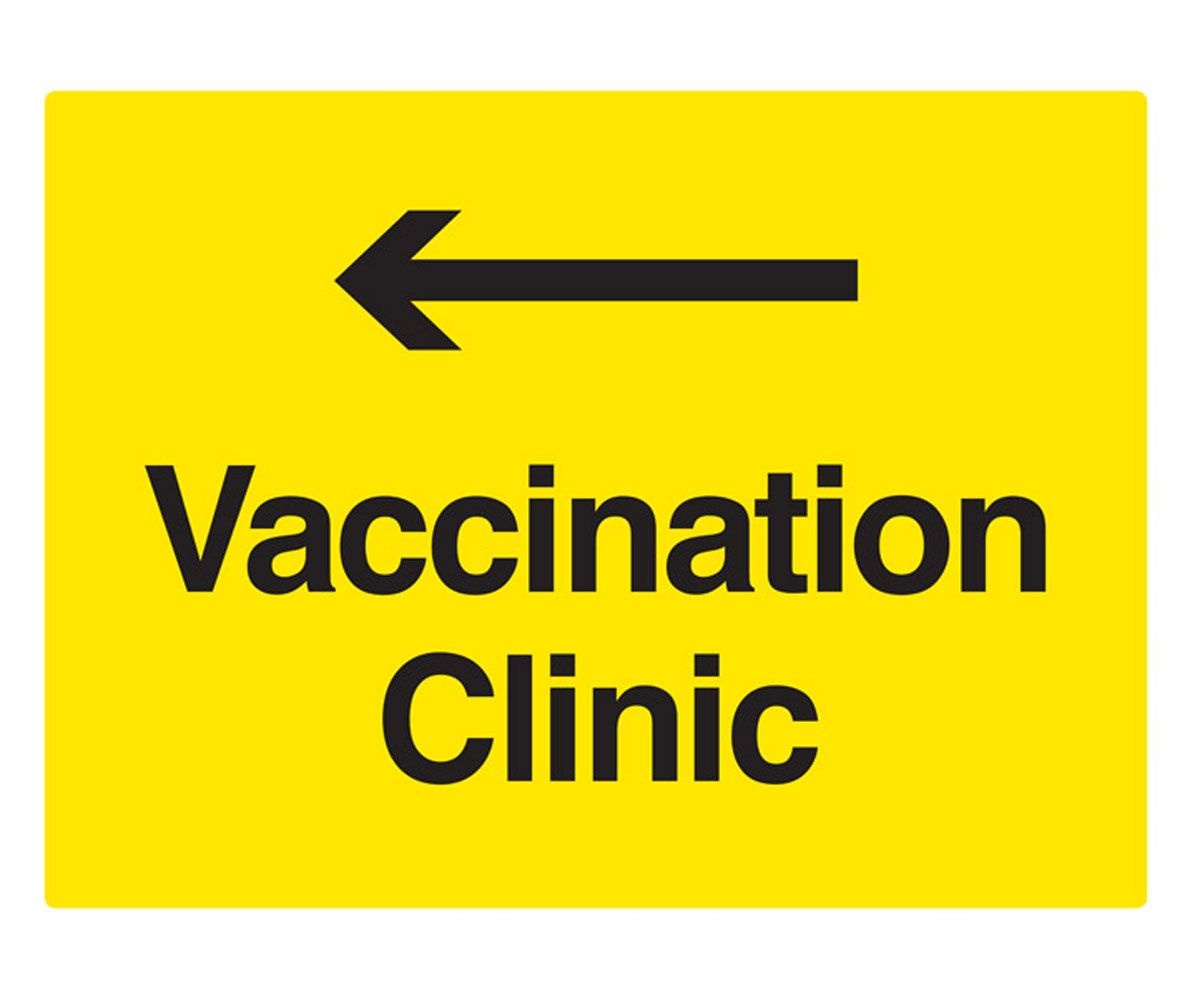 Vaccination Clinic Directional Arrow Signs | Vaccination Centre Signs